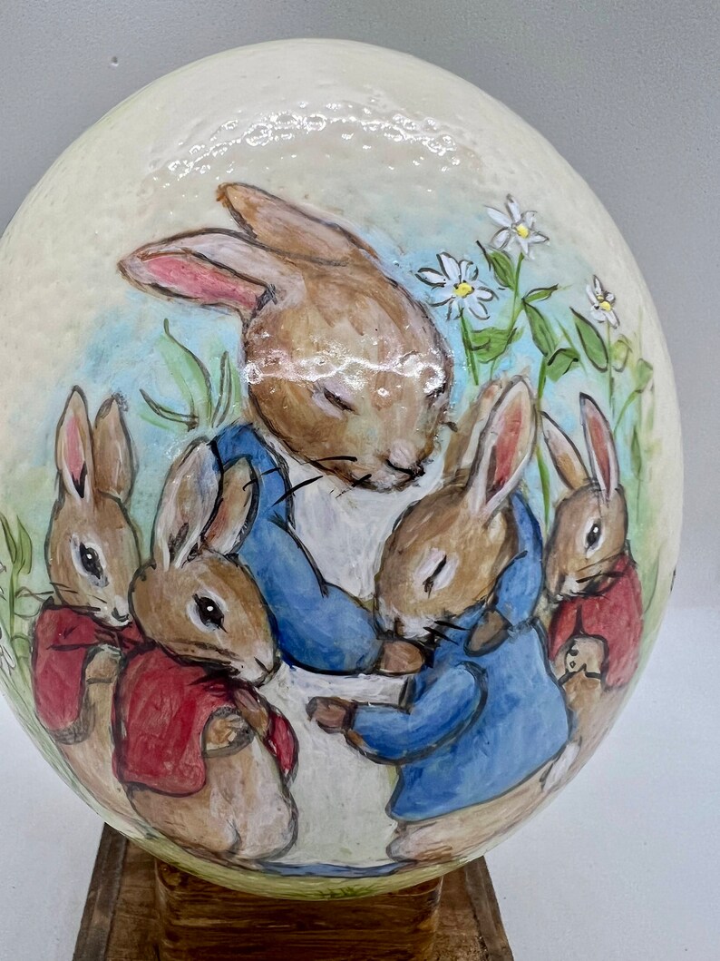 Peter Rabbit Hand Painted Ostrich Egg - Etsy