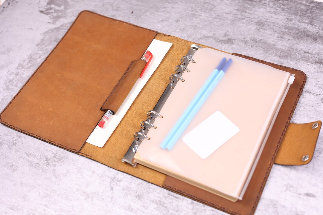 Personalization Vintage A5/A6 Size Leather Organizer Agenda ...