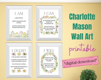 Charlotte Mason Quote, Digital Download, Wall Art, Printable Bundle ...