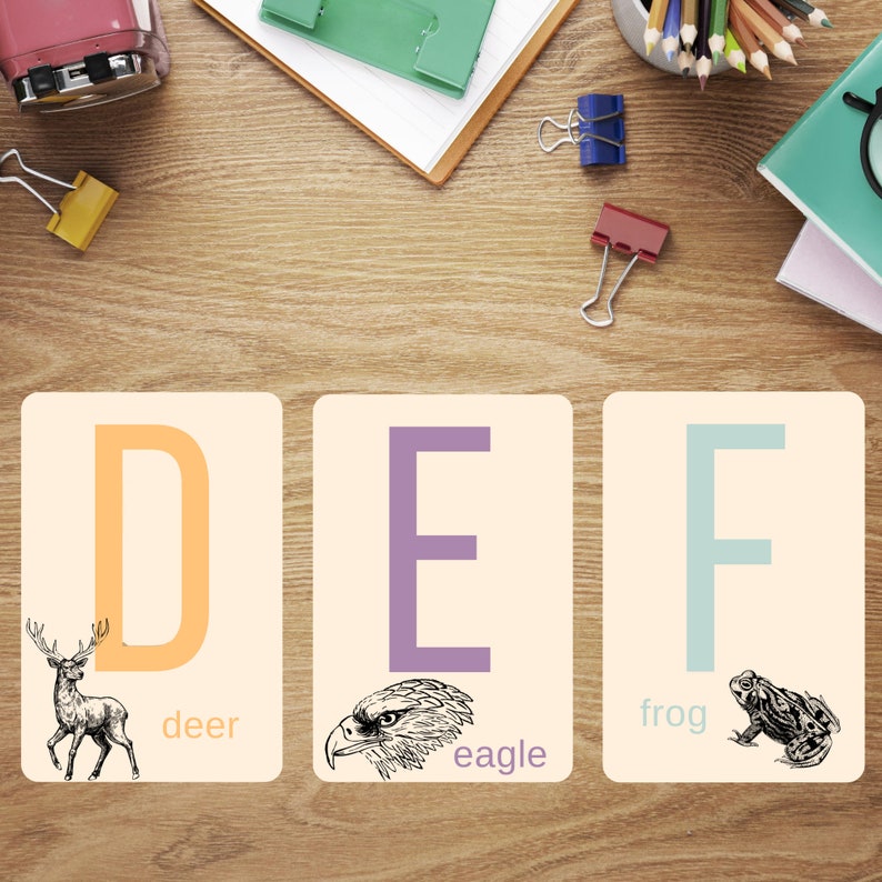 Nature Themed ABC Flash Cards | Educational Printables for Preschool ...