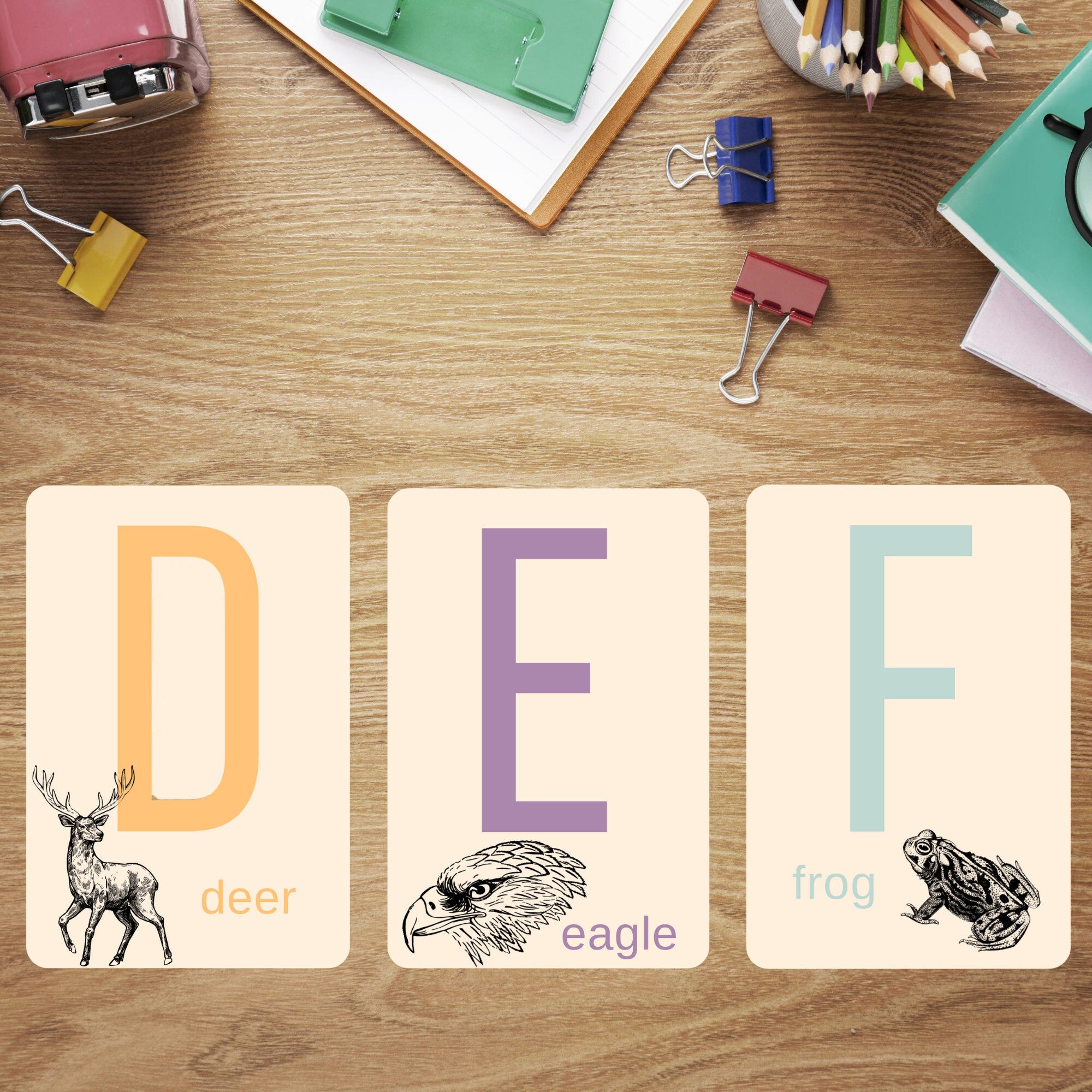 Nature Themed ABC Flash Cards | Educational Printables for Preschool ...