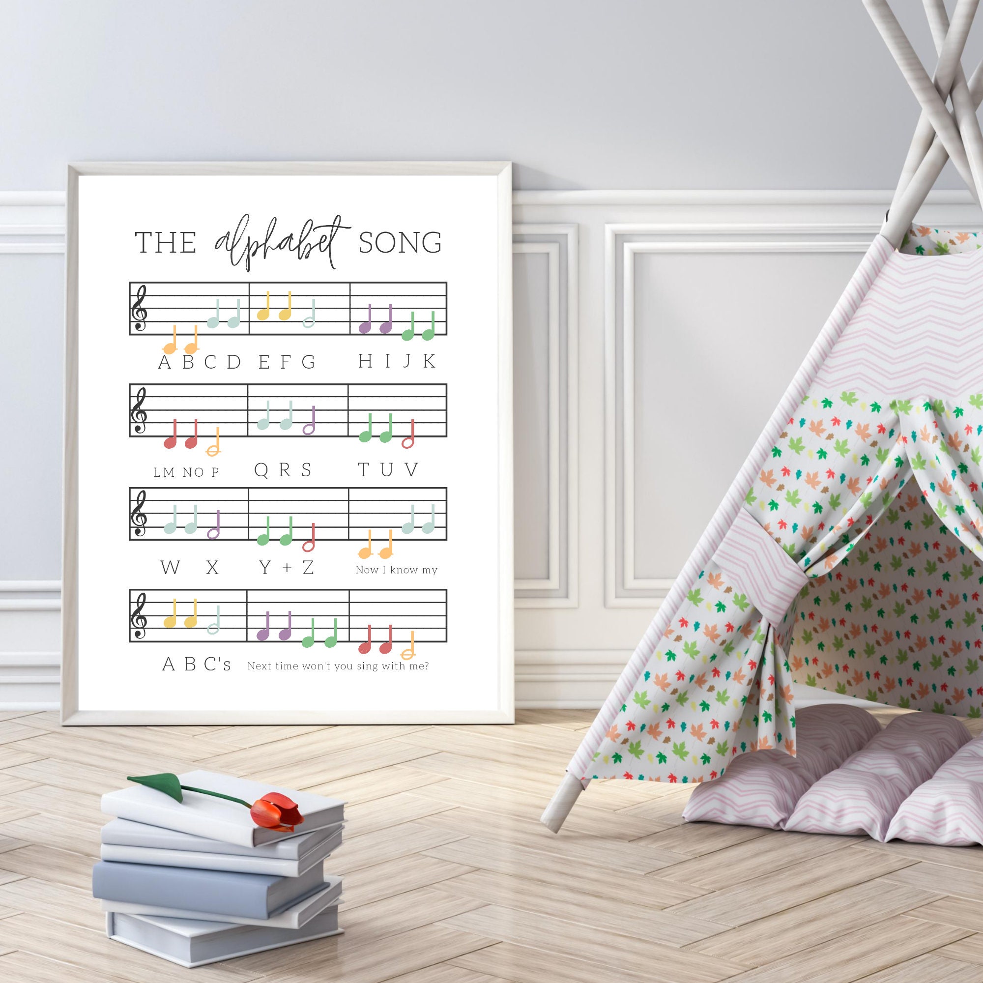 ABC Printable Decor | Sheet Music Prints | Kids Room Wall Art ...