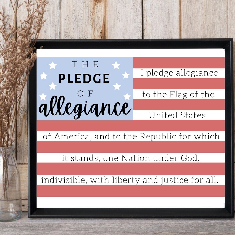 Pledge of Allegiance Homeschool Printable | Patriotic Wall Art ...