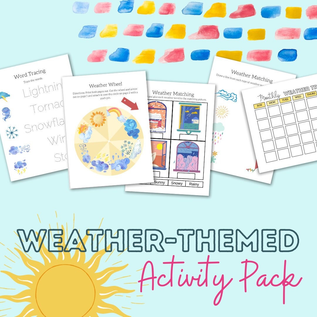 Weather Activity Pack | Homeschool Worksheets | Pre K and Kindergarten ...