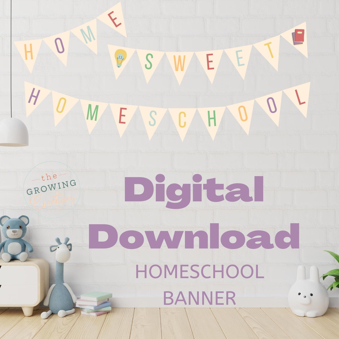 Home Sweet Homeschool Printable Banner | Homeschool Decor | Printable ...