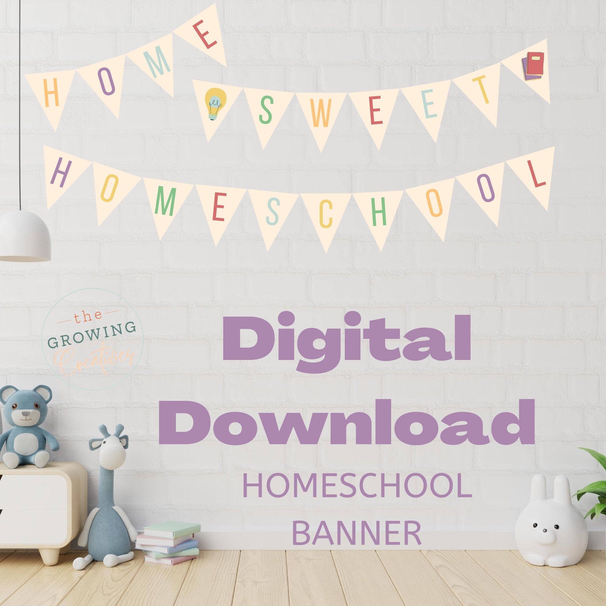 Home Sweet Homeschool Printable Banner | Homeschool Decor | Printable ...