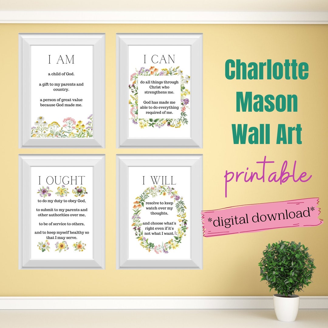 Charlotte Mason Quote | Homeschool Wall Art | Inspirational Wall ...