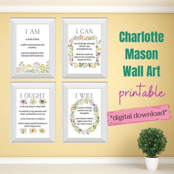 Charlotte Mason Quote Homeschool Wall Art Inspirational | Etsy