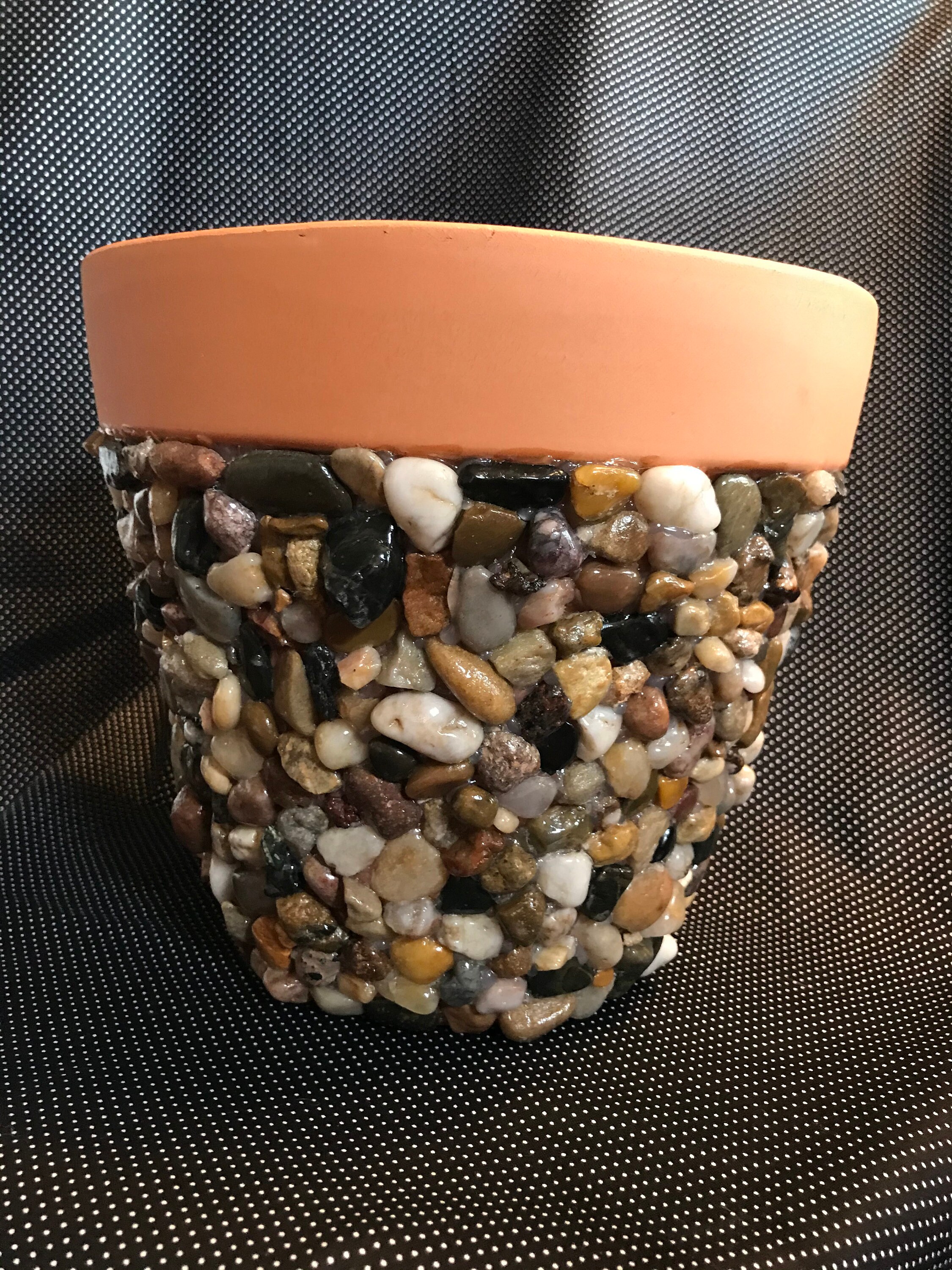 8in Terra Cotta River Rock Pebble Pot - Etsy