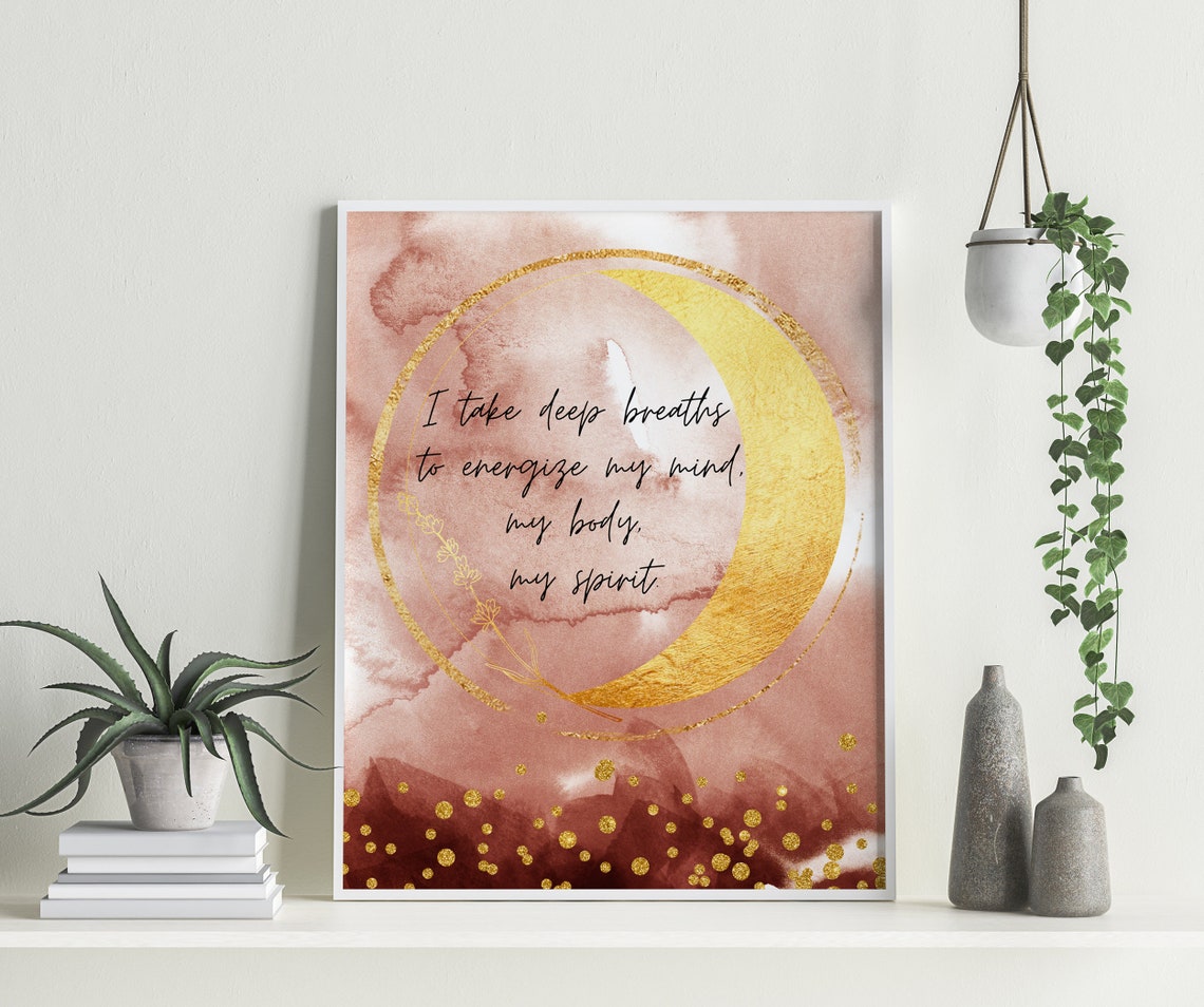 Printable Wall Art, Celestial Wall Art, Boho Wall Decor, Positive Quote ...