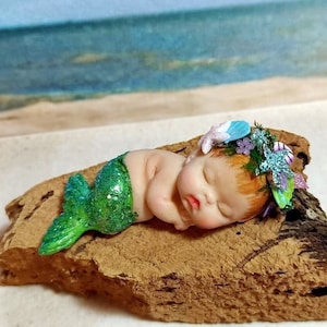 Mermaid Baby, Fairy Garden, Fantasy Baby, Gift for Mom, Collector Gift ...