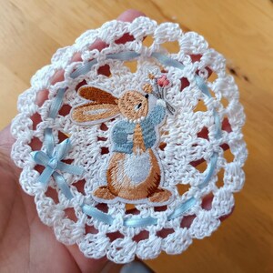 1/12 Crochet Miniature Rug Peter Rabbit Embroidered Beatrix - Etsy