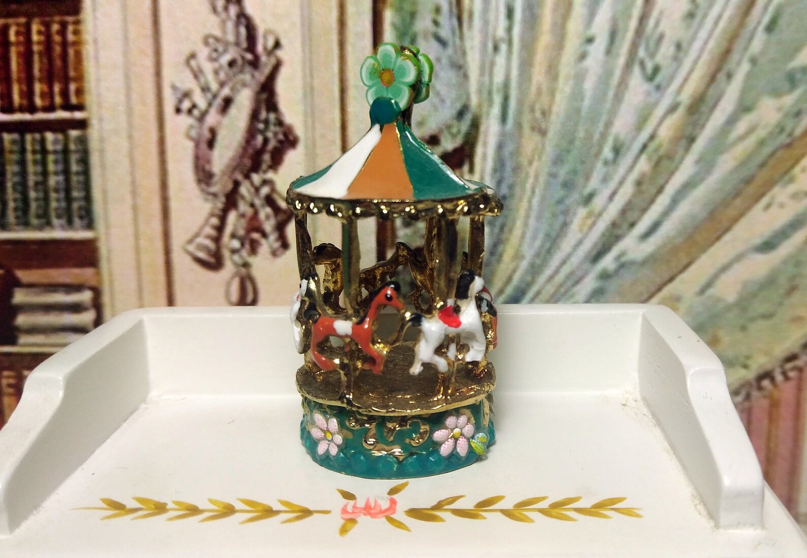 Dollhouse Miniature Horse Carousel Dollhouse Toy Miniature - Etsy