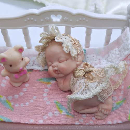 Miniature Baby Miniature Baby With Antique Lace Clothes - Etsy