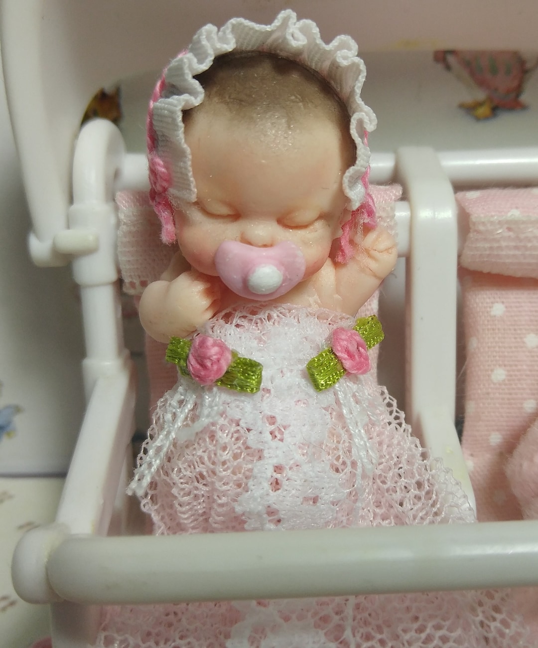Dollhouse Baby Doll, Miniature Baby, Miniature Doll, Dollhouse Nursery ...