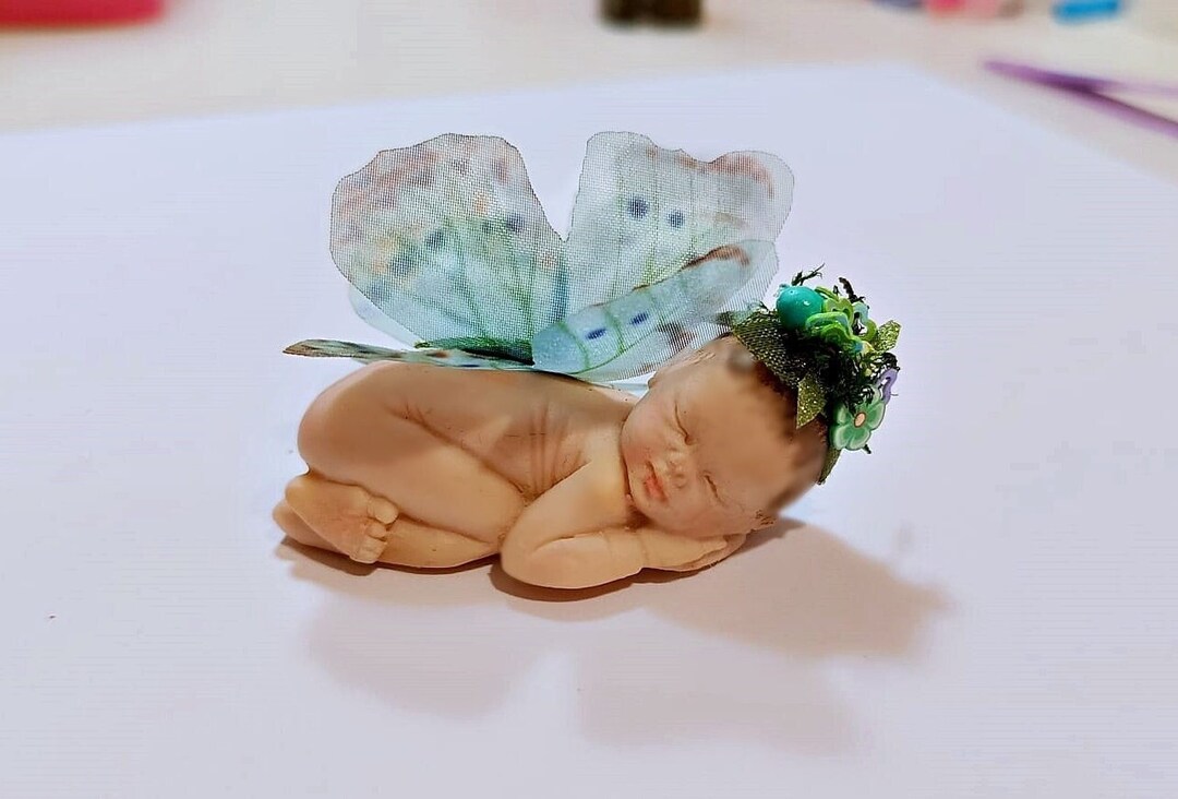 Fairy Garden Baby, Baby With Butterfly Wings, Newborn Fairy, Miniature ...