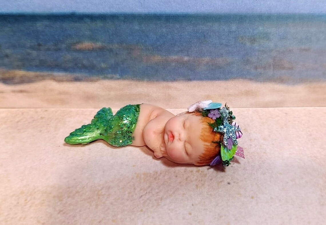 Mermaid Baby, Fairy Garden, Fantasy Baby, Gift for Mom, Collector Gift ...