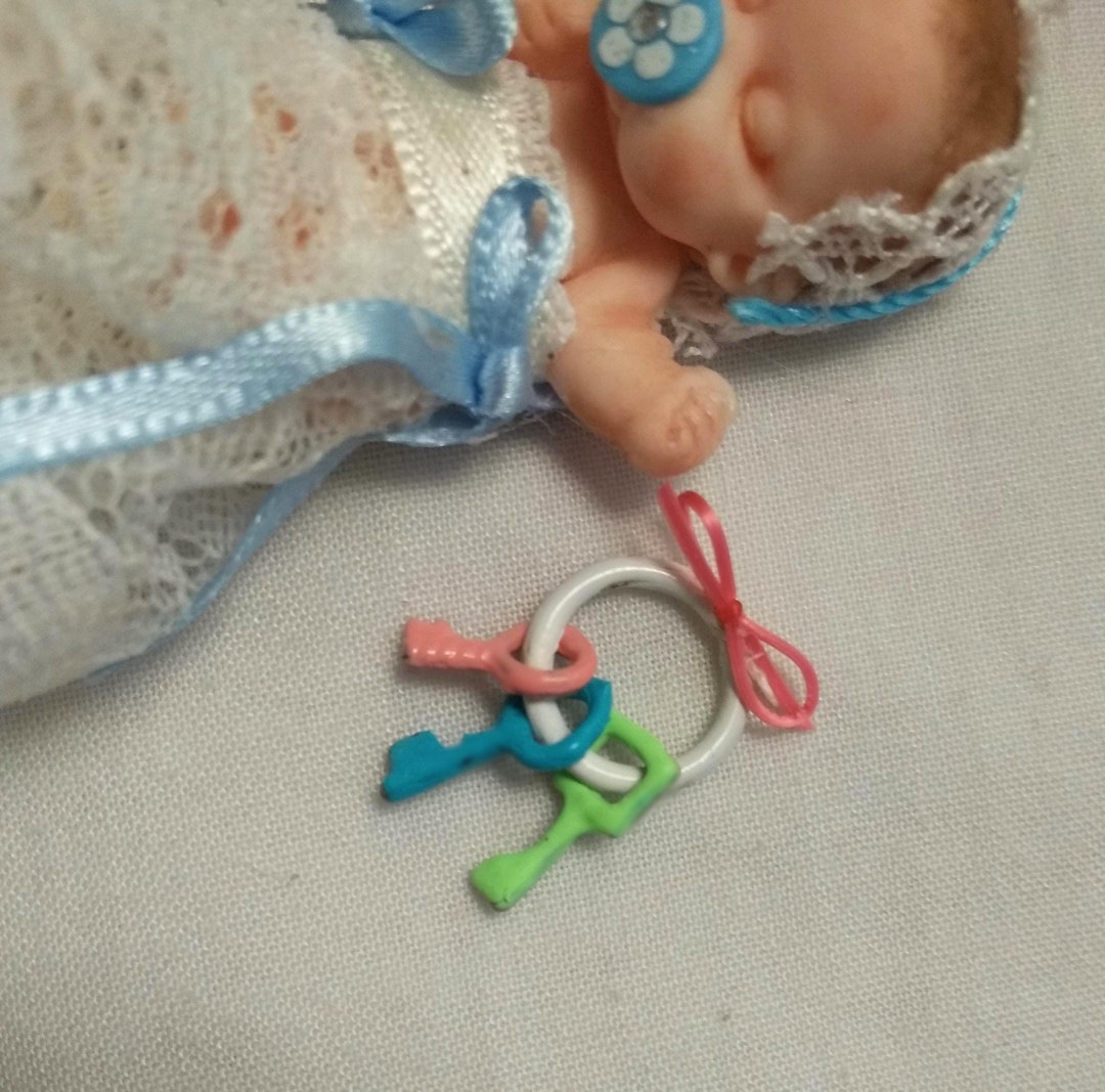 1:12 Vintage Toy Keys, Baby Teether, Miniature Rattle Dollhouse Baby ...