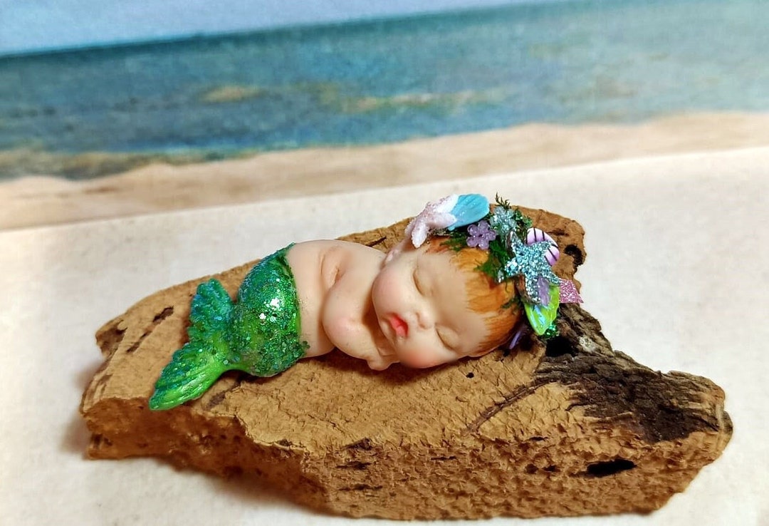 Mermaid Baby, Fairy Garden, Fantasy Baby, Gift for Mom, Collector Gift ...
