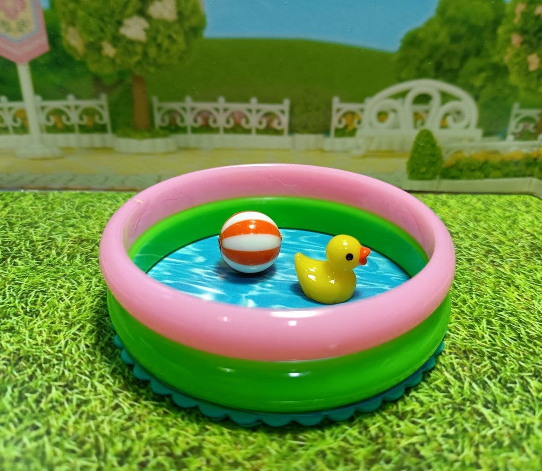 1:12 Dollhouse Baby Pool, Miniature Children's Pool, Beach Ball ...