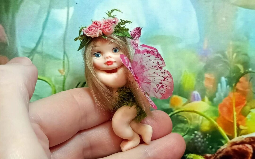 Enchanted Forest Fairy, Pixie, Fantasy Clay Doll, Ooak Fairy, Small ...