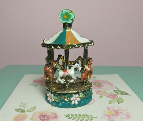 Dollhouse Miniature Horse Carousel Dollhouse Toy Miniature - Etsy