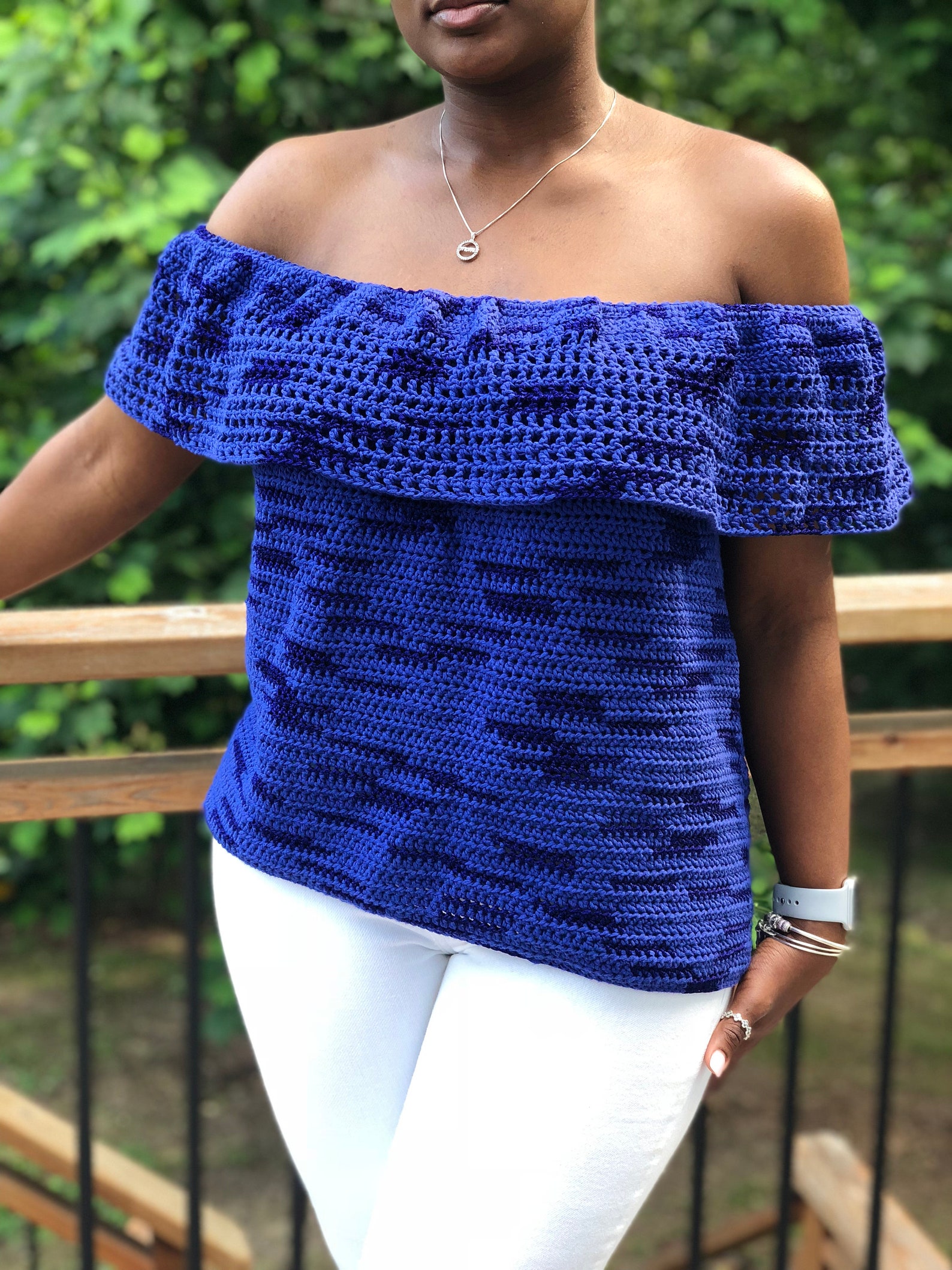 Off the Shoulder Crochet Top Pattern: Sea of Summer (instant Download ...