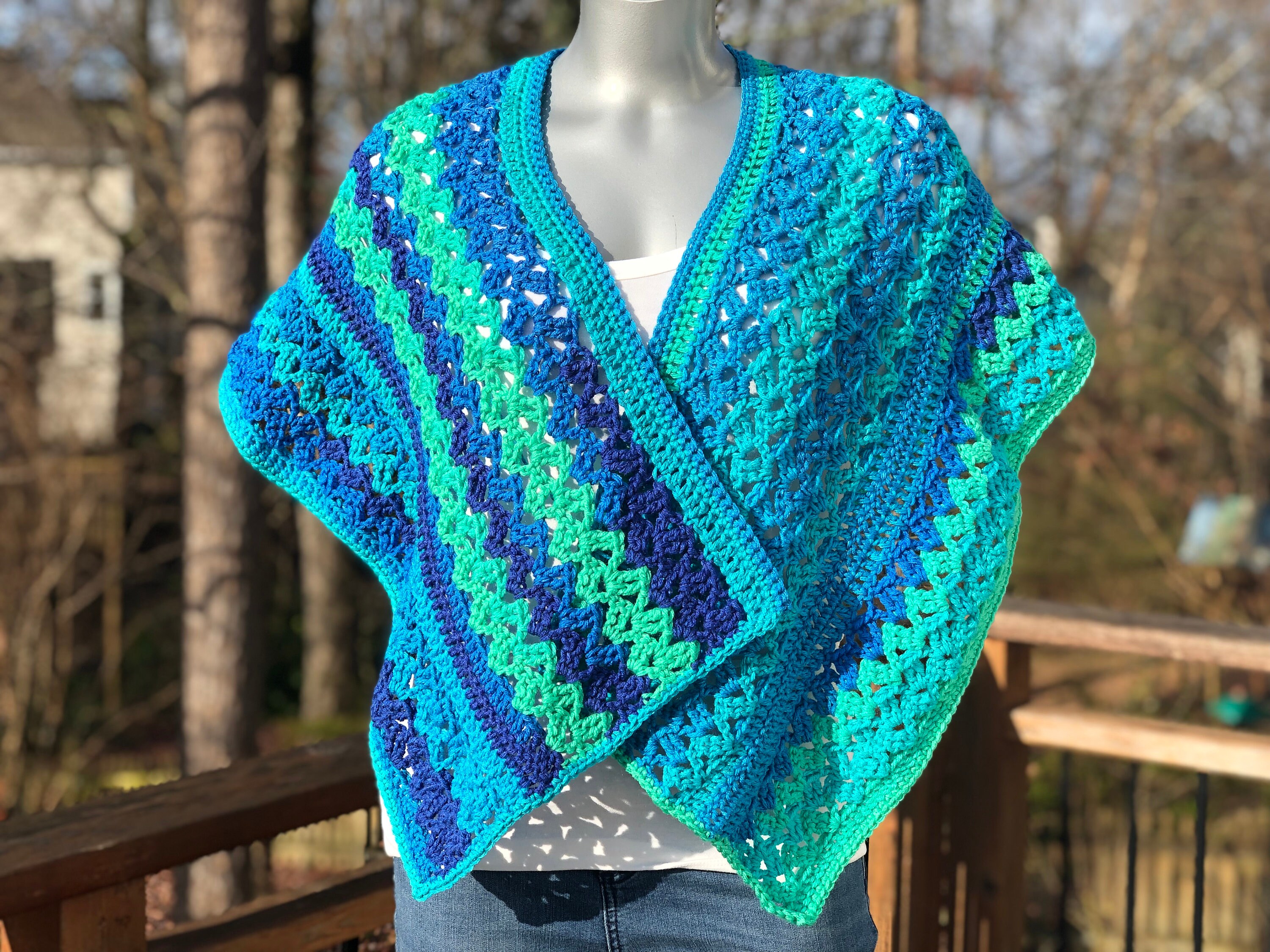 Crochet Wrap, Cascading Waterfall Wrap, Crochet Pattern, Instant ...