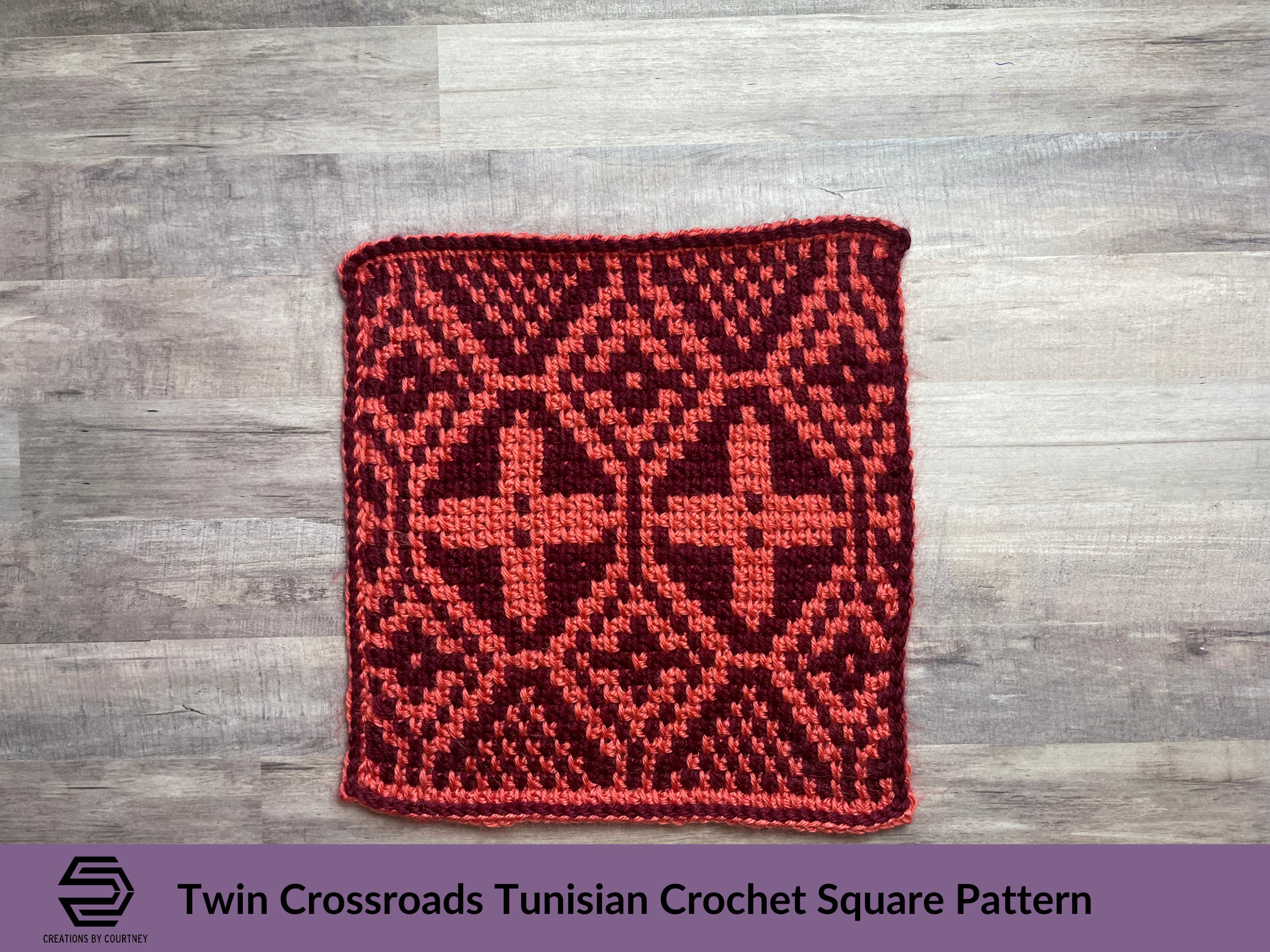 Tunisian Crochet Stranded Colorwork Pattern. Tunisian Crochet Square ...