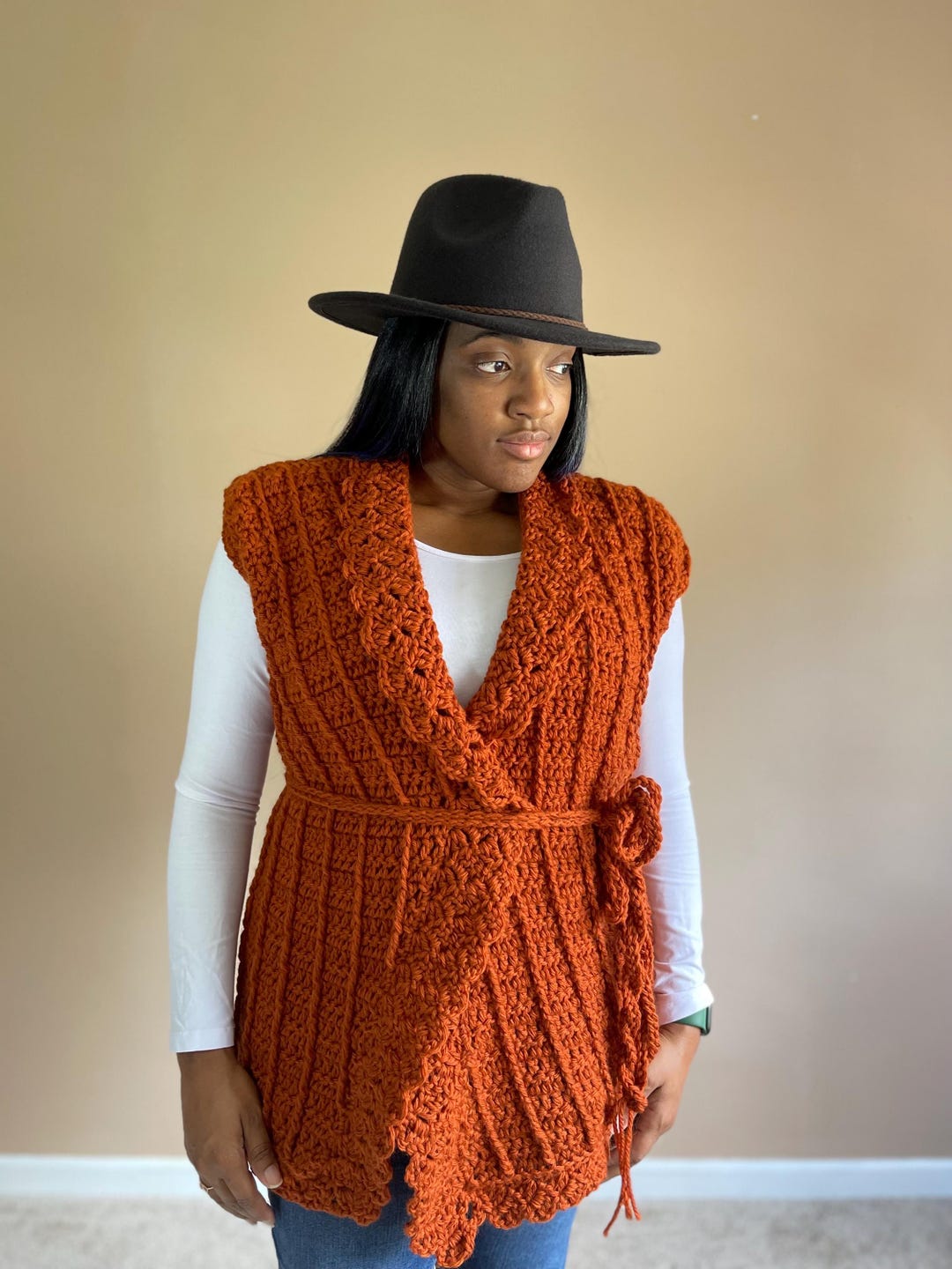Windin' Vest Crochet Pattern: Bulky Women's Vest, Sizes XS-5XL (instant ...