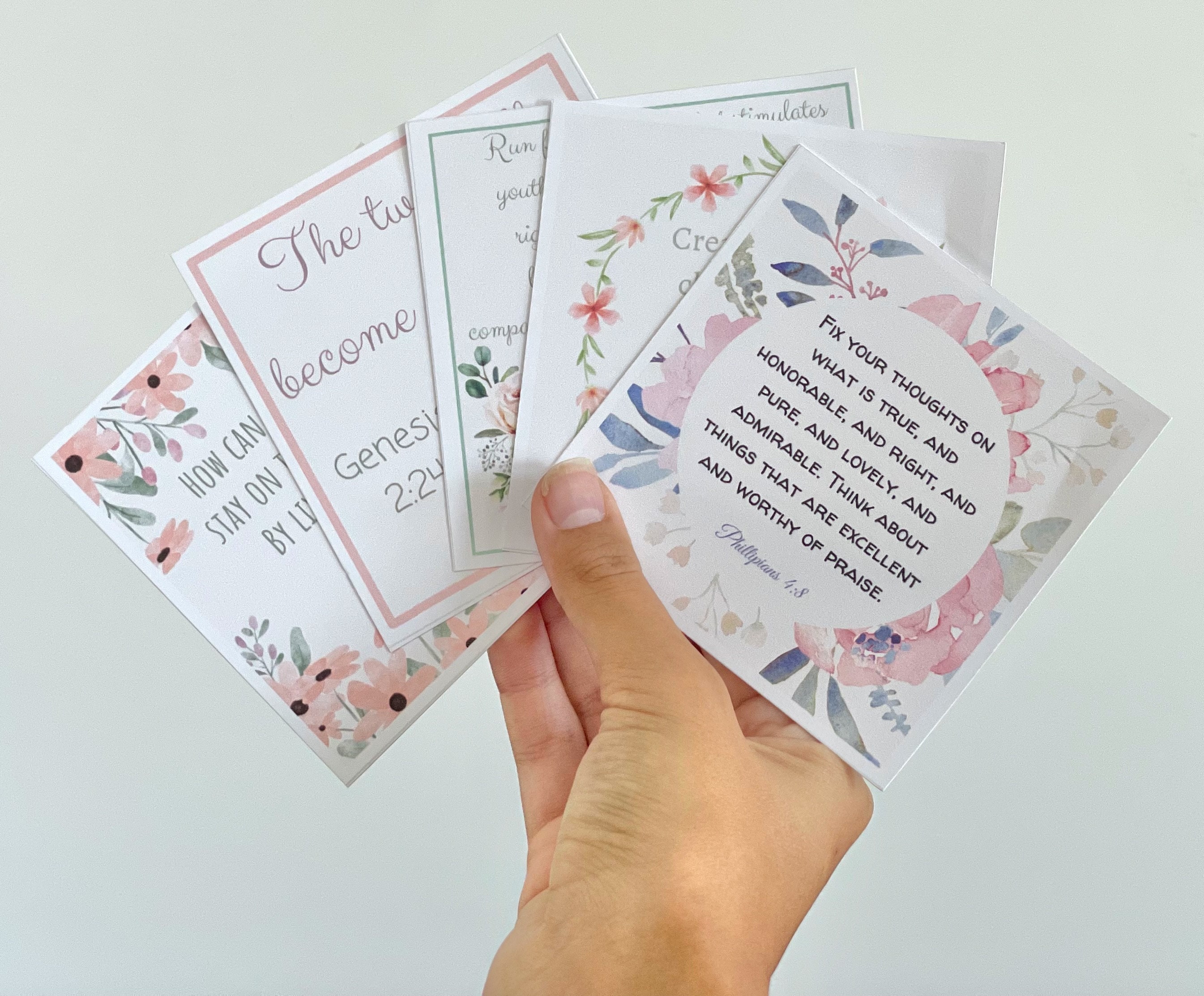 Scripture Cards, Purity Theme Cards, Memorization, Download - Etsy