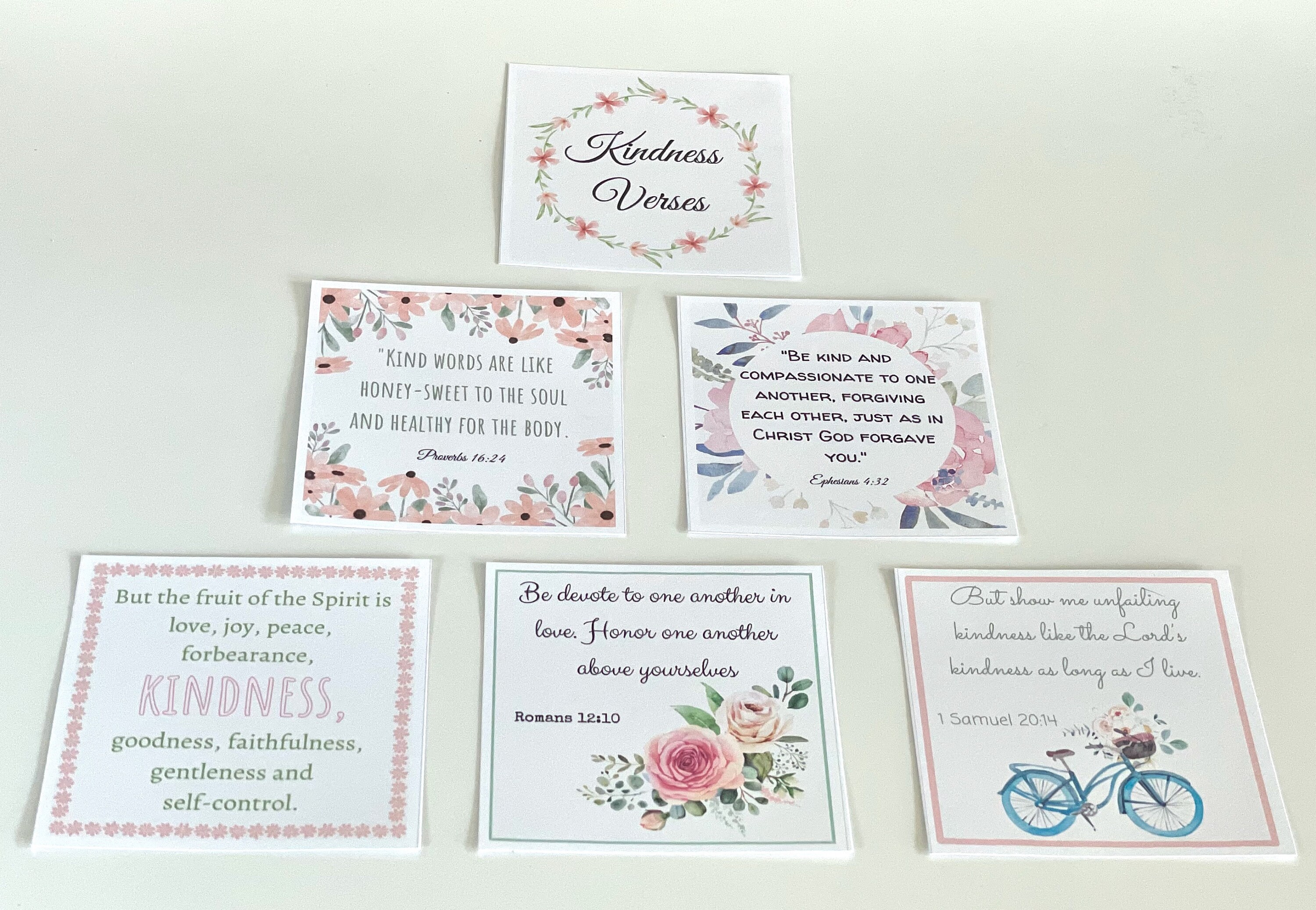 Scripture Cards, Kindness Theme Cards, Memorization, Download - Etsy