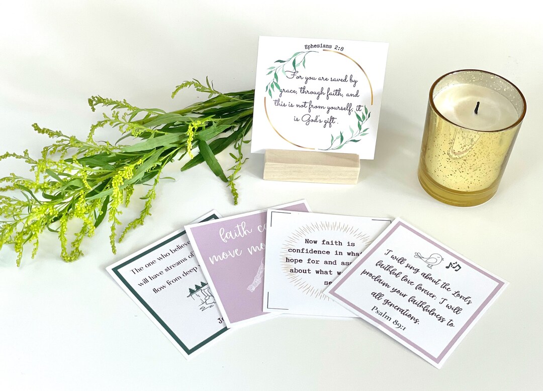Scripture Cards, Faith Theme Cards, Memorization, Download - Etsy
