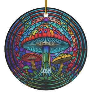 Trippy Mushroom Christmas Ornament Hippy Era Tree Decoration. Funky ...
