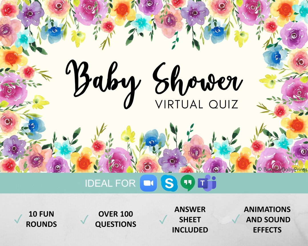 Virtual Baby Shower Quiz, Virtual Baby Shower Games, Zoom Baby Shower ...
