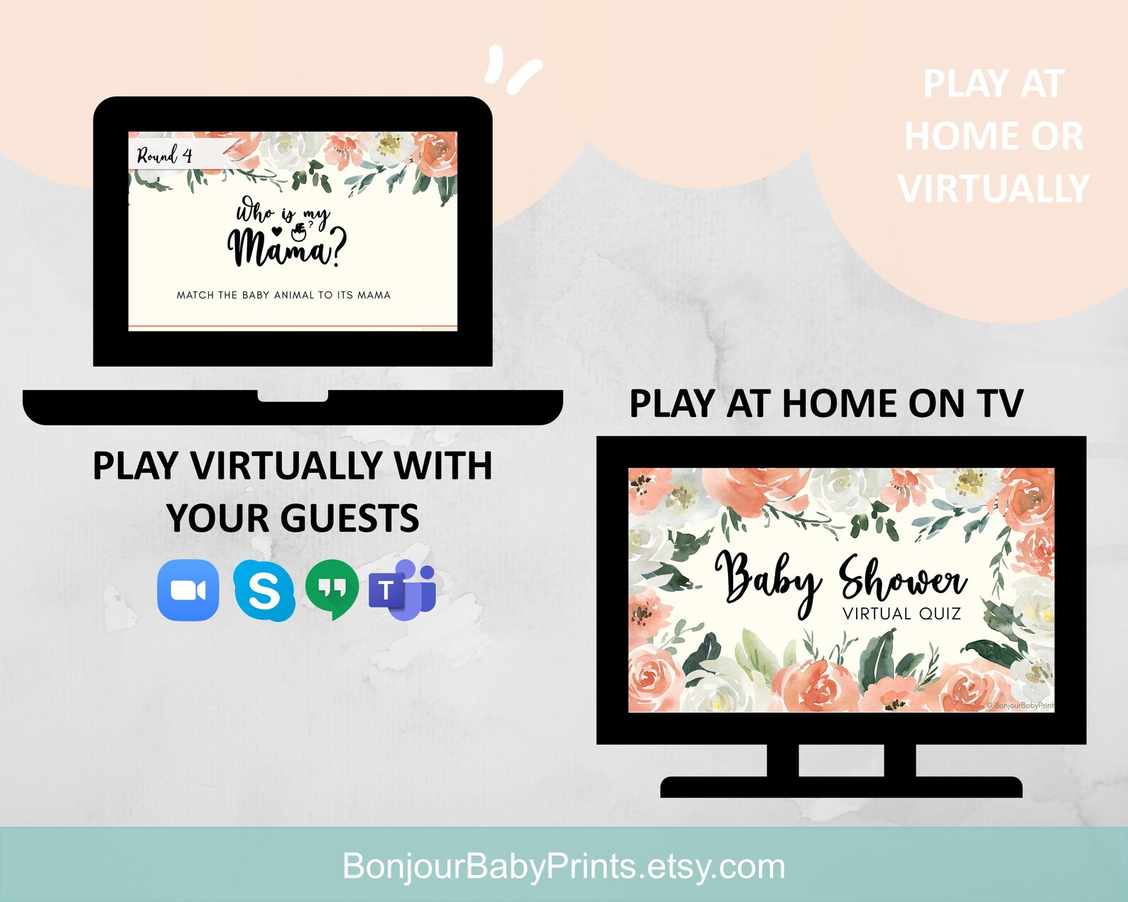 Virtual Baby Shower Quiz Virtual Baby Shower Games Zoom Baby - Etsy
