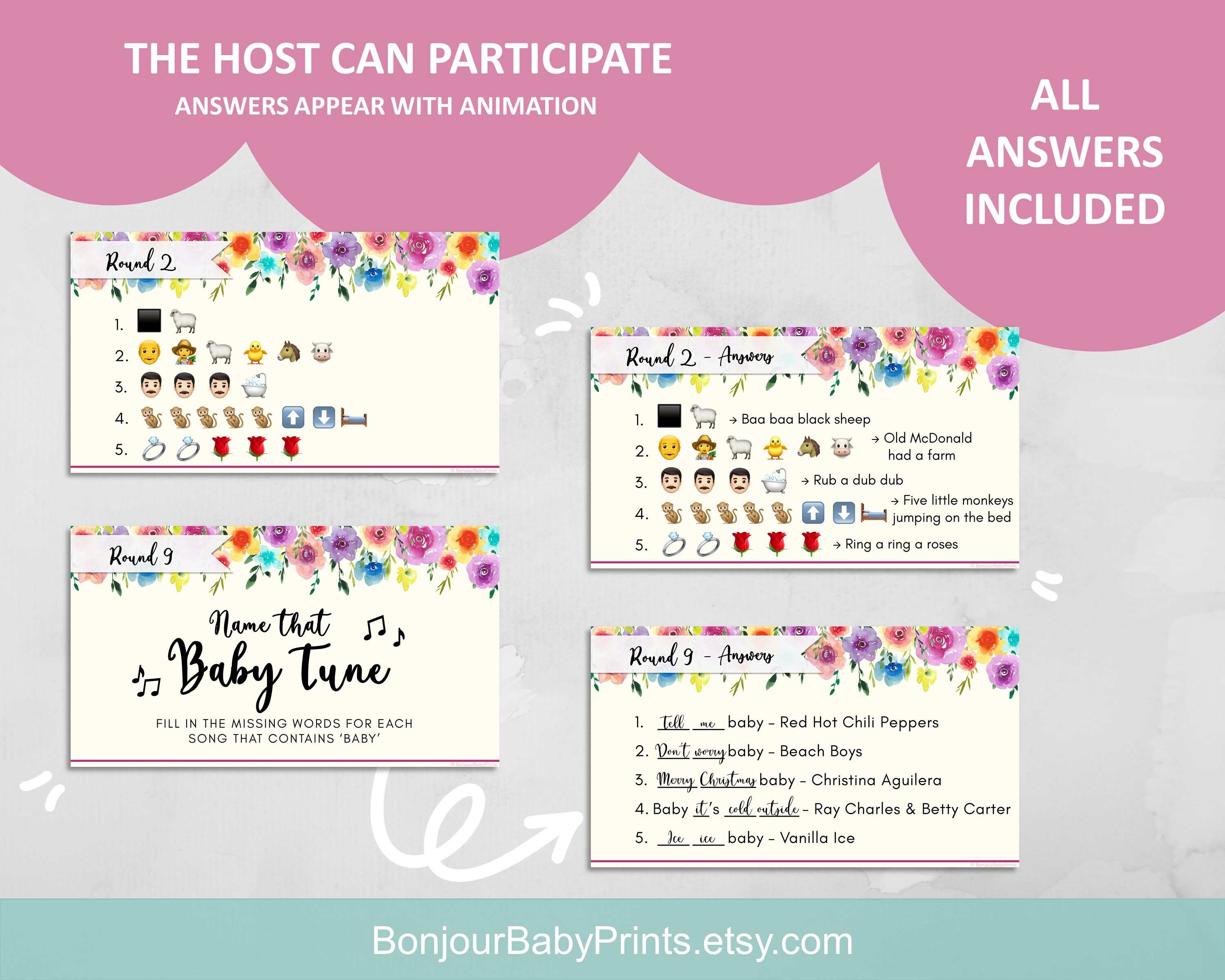 Virtual Baby Shower Quiz, Virtual Baby Shower Games, Zoom Baby Shower ...