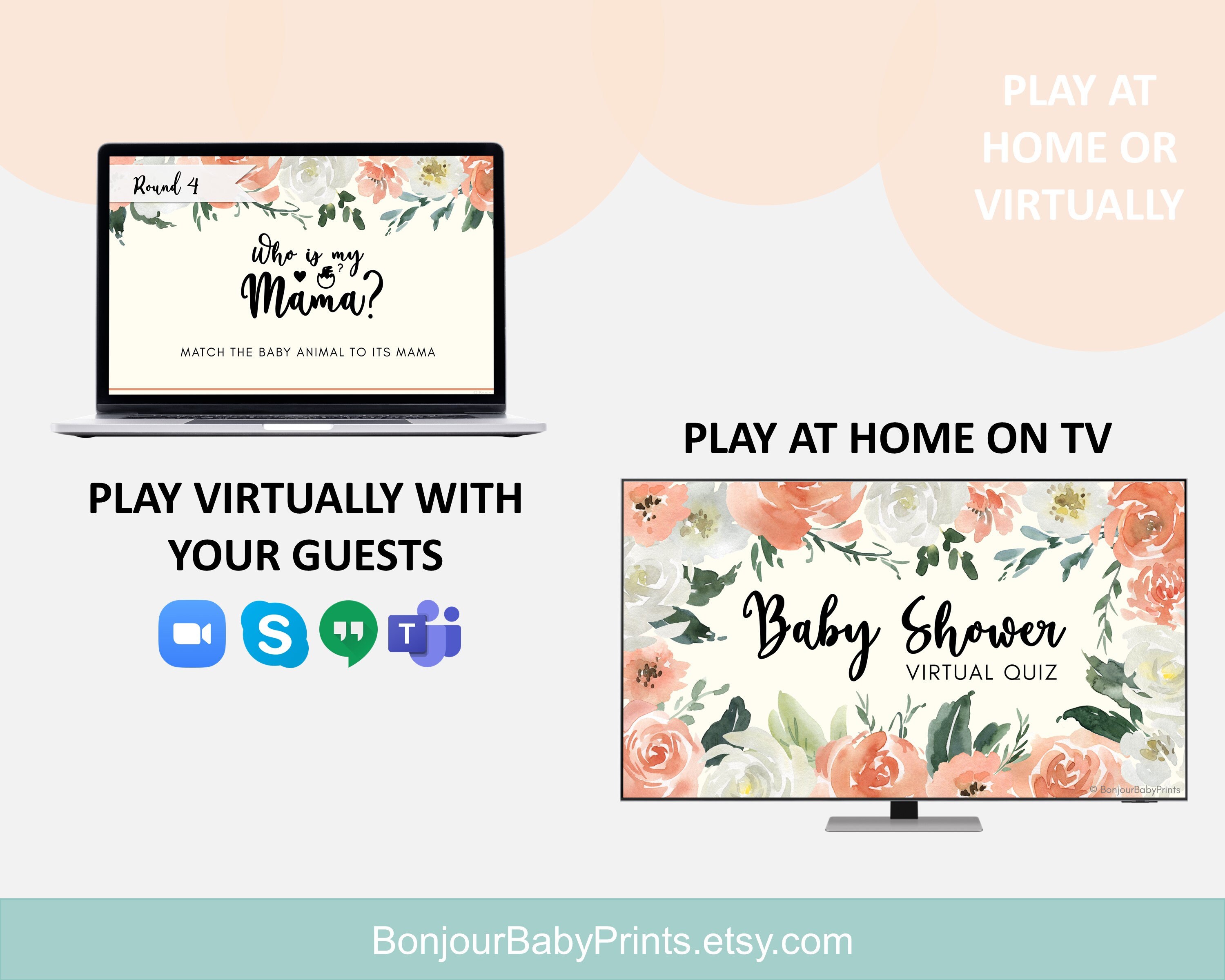 Virtual Baby Shower Quiz, Virtual Baby Shower Games, Zoom Baby Shower ...