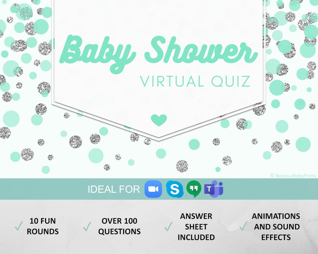 Virtual Baby Shower Quiz, Virtual Baby Shower Games, Zoom Baby Shower ...