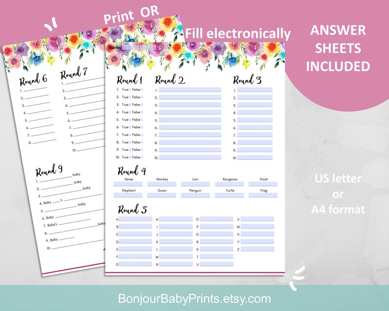 Virtual Baby Shower Quiz, Virtual Baby Shower Games, Zoom Baby Shower ...