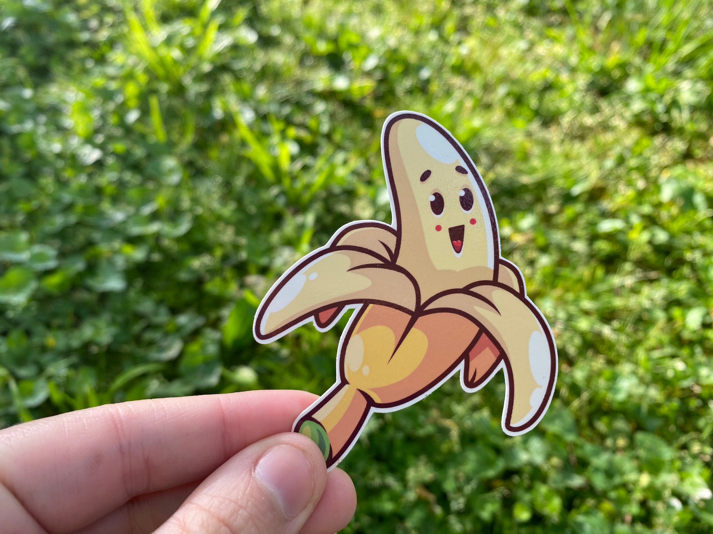 Happy Banana vinyl waterproof sticker fruit stickers kawaii | Etsy