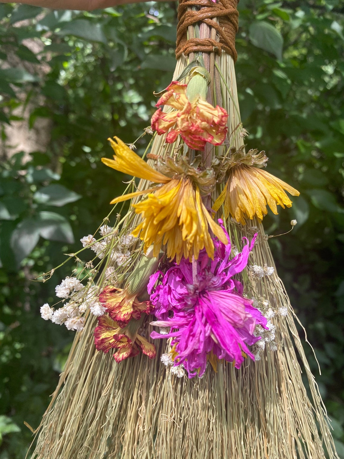 Floral Whisk Broom, Floral Broom, Besom, Witchy Home Decor, Witches ...