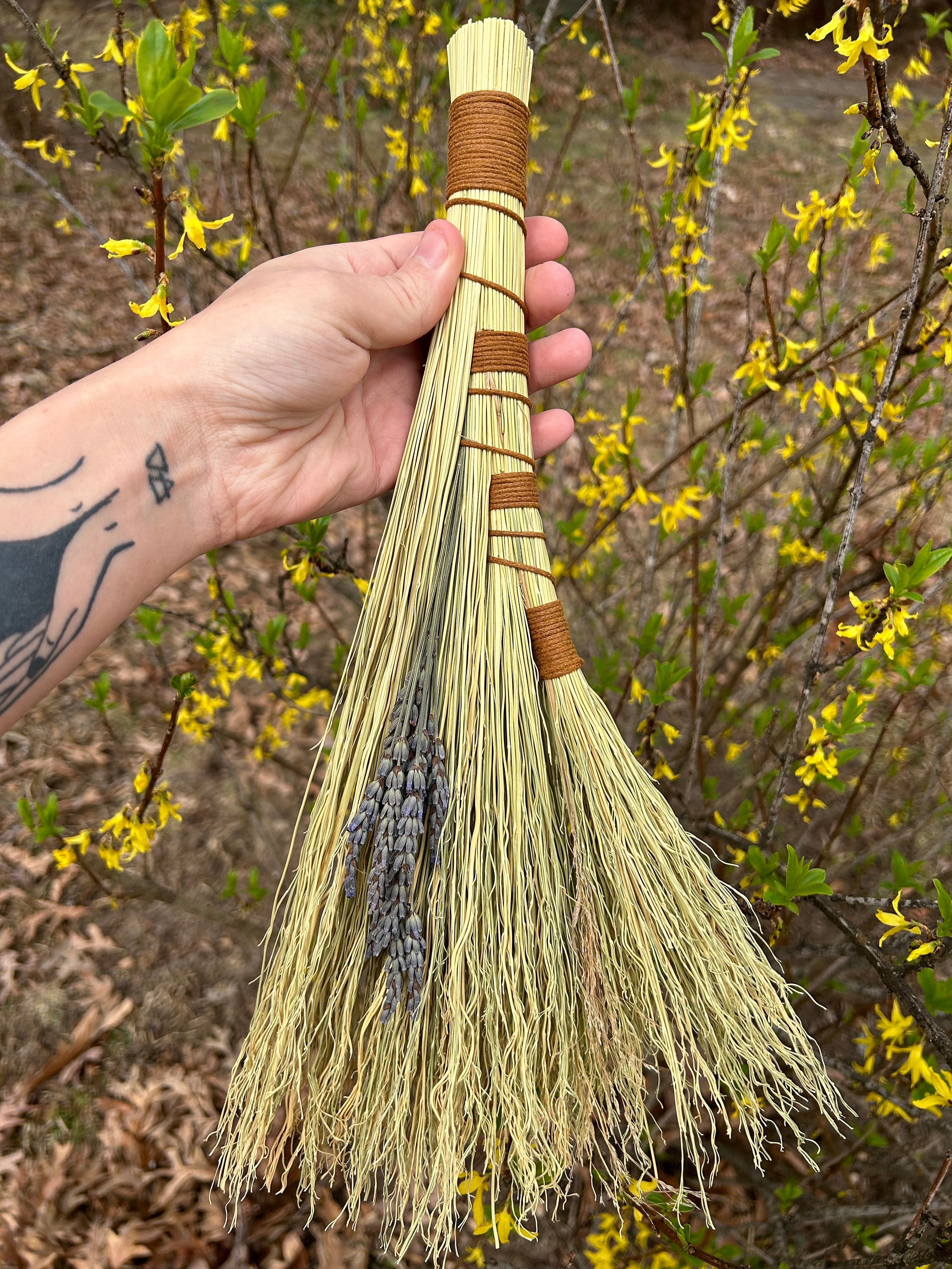 Turkey Wing Whisk Broom, Floral Broom, Besom, Witchy Home Decor ...