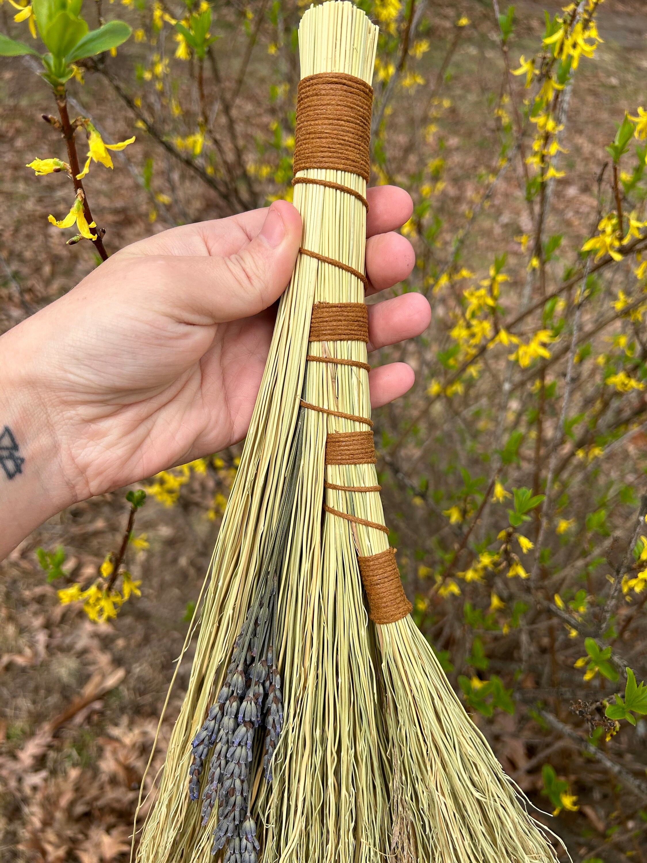 Turkey Wing Whisk Broom, Floral Broom, Besom, Witchy Home Decor ...