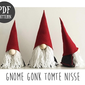 PDF Pattern for a Felt and Yarn Handsewn Christmas Gnome / Tomte / Gonk ...
