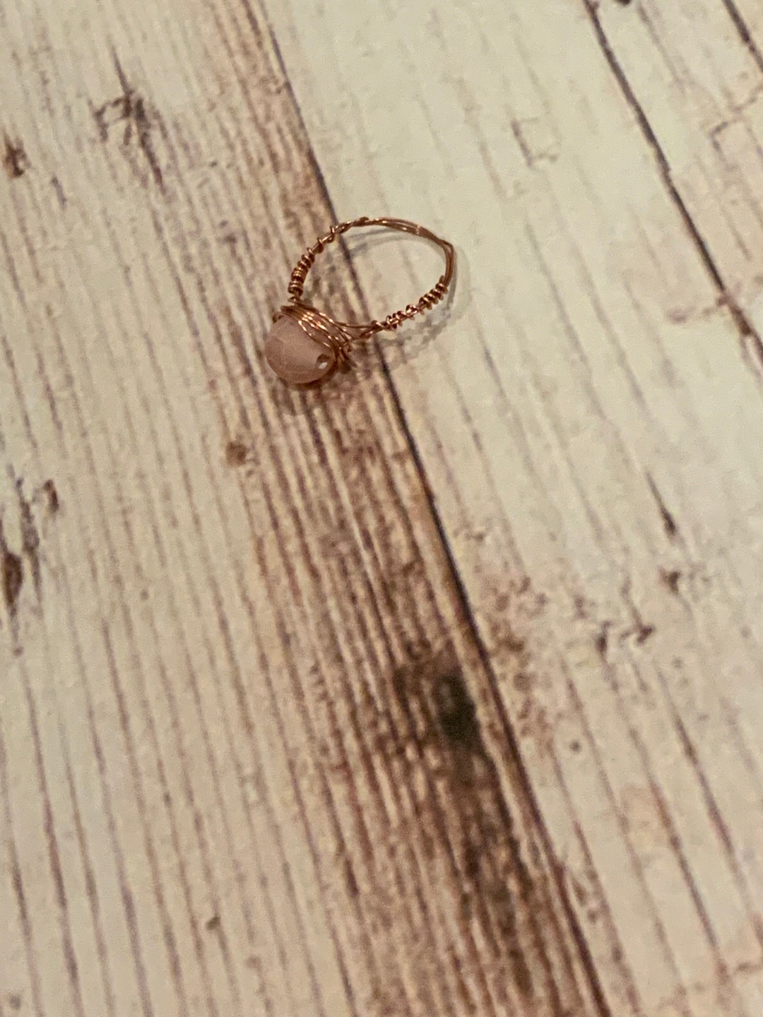 Pink Circled Shaped Ring With Copper Wire pink Ring Copper jewerly Wire ...