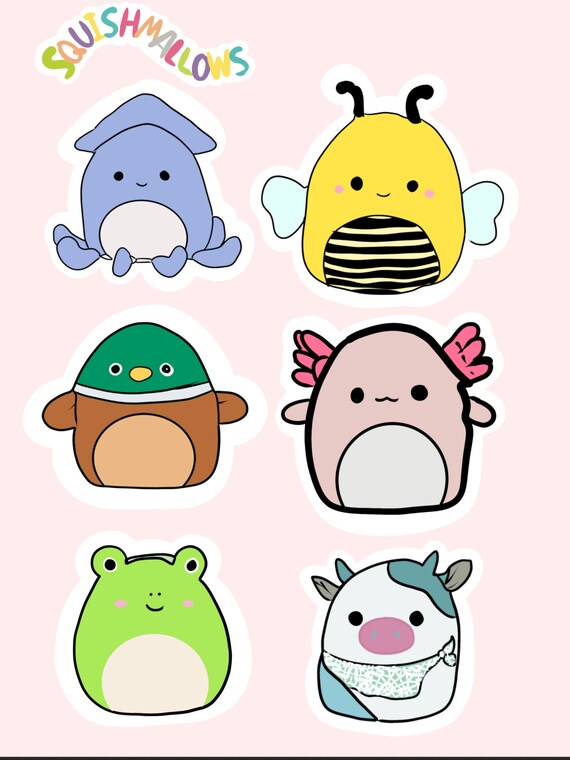 Squishmallow 7pc Sticker Pack Averysunnyarchiestacy Wendy | Etsy