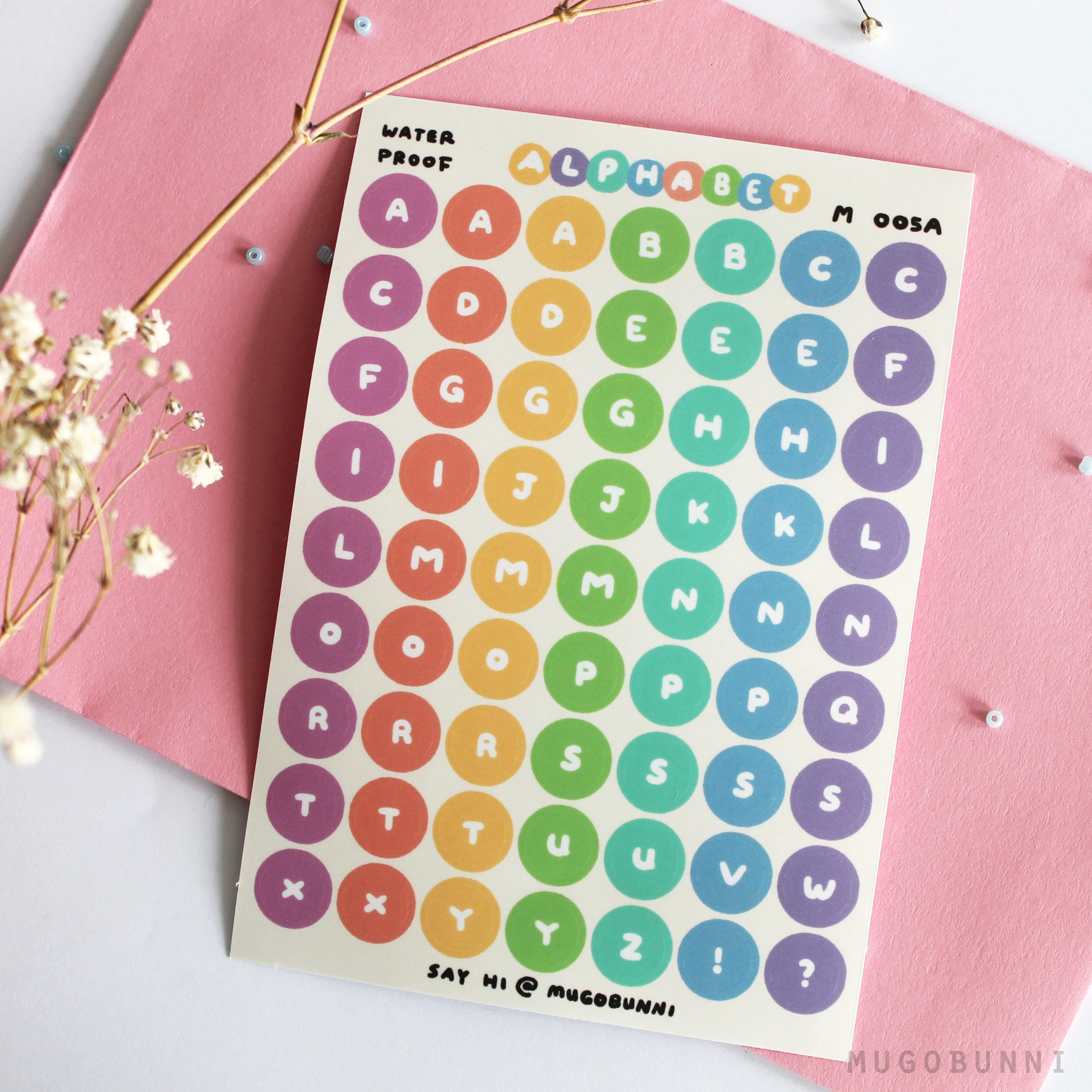 Alphabet Dot Sticker Sheet - Etsy