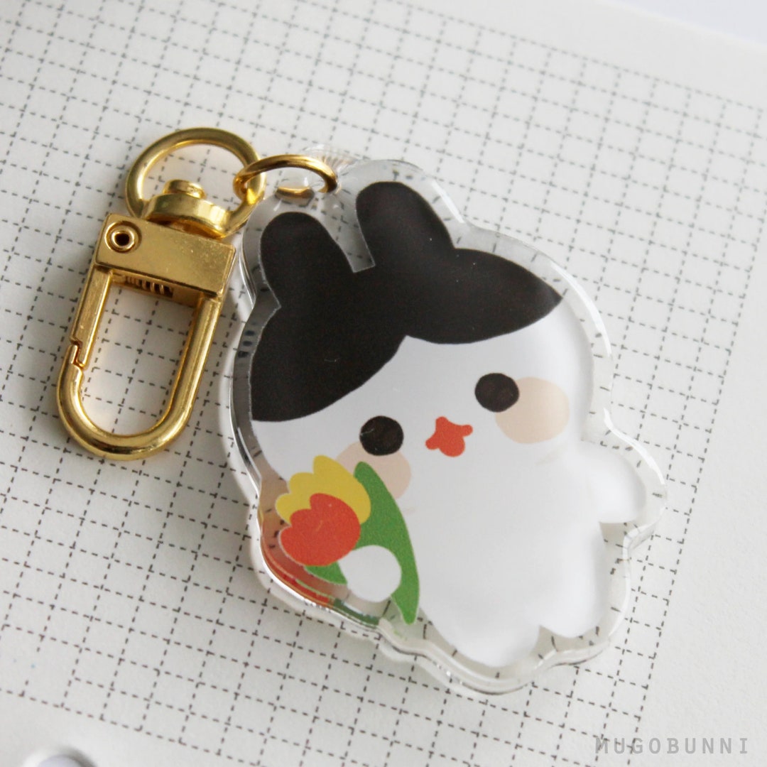 Mugobunni Keychain Charm Tulip Bunny Kawaii - Etsy