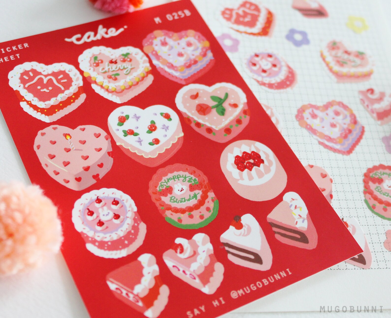 Cute Vinyl Vintage Valentines Heart Love Cake Red Sticker - Etsy